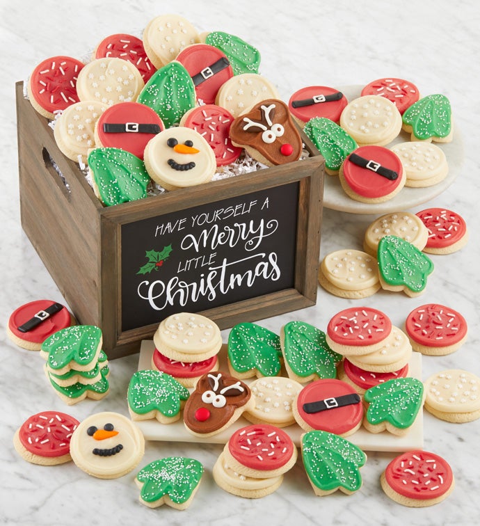 Merry Christmas Frosted Cookie Crate - Large